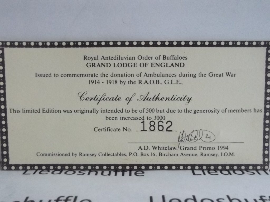 LP52022, Morris Parcels Van, Royal Antediluvian Order of Buffaloes ...