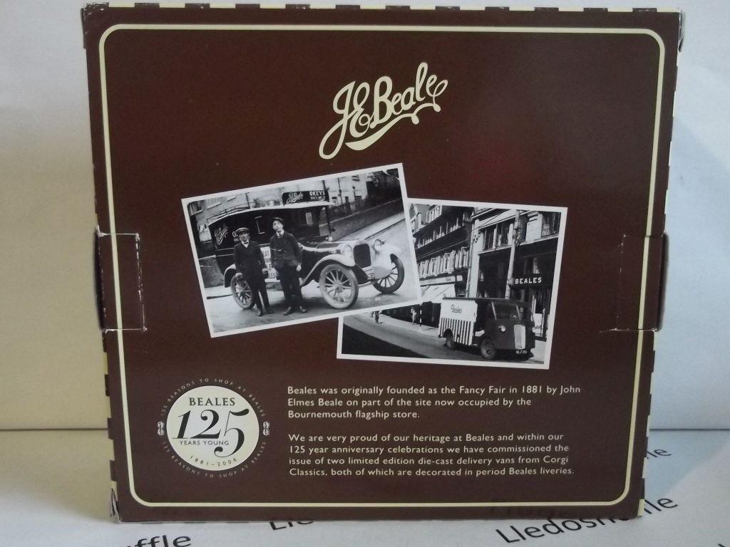 Beales 125th Anniversary, 2 piece set, Model T Ford Van & Electric ...