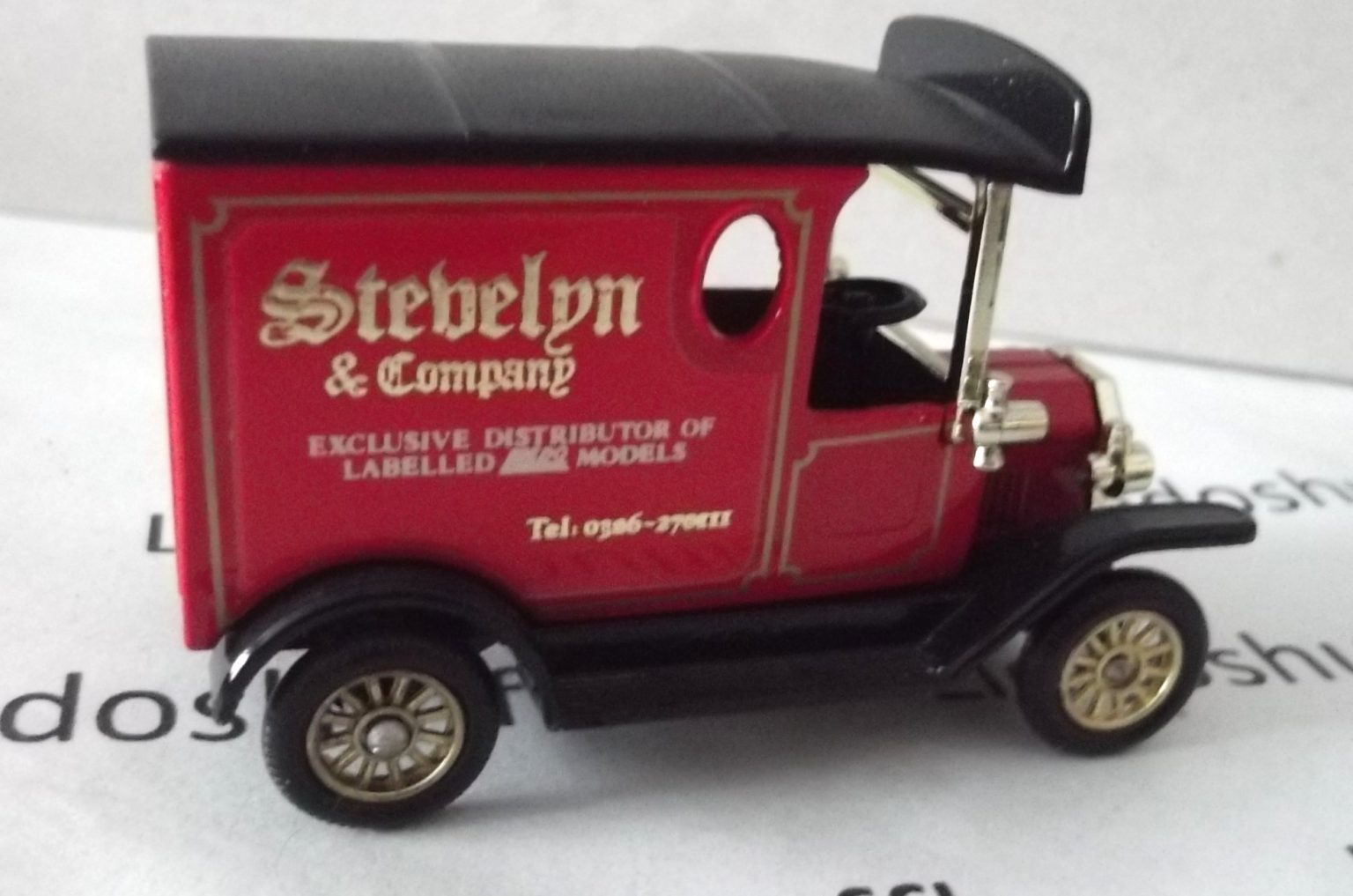 PV006, Code 3, Model T Ford Van, Stevelyn & Company, Exclusive Distributor of Labelled Lledo ...